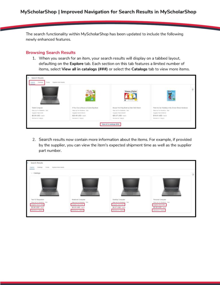 How To Search For Items - Step Up For Students